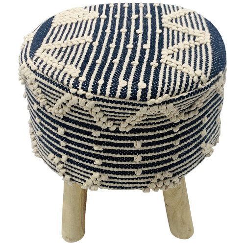 Arpi Cotton Mango Wood Footstool